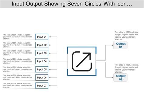 Input Output Showing Seven Circles With Icon And Text Boxes