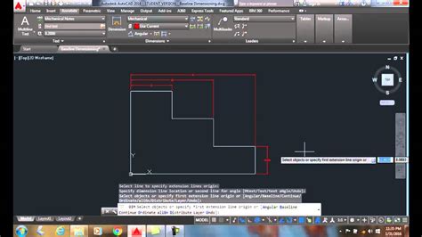 Autocad I 17 12 Baseline Dimensioning Youtube