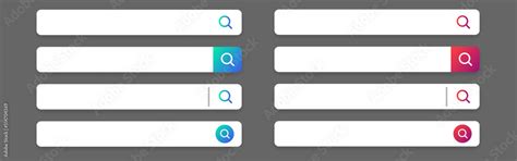 Search Bar Web Ui Elements For Browsers With Text Field And Search