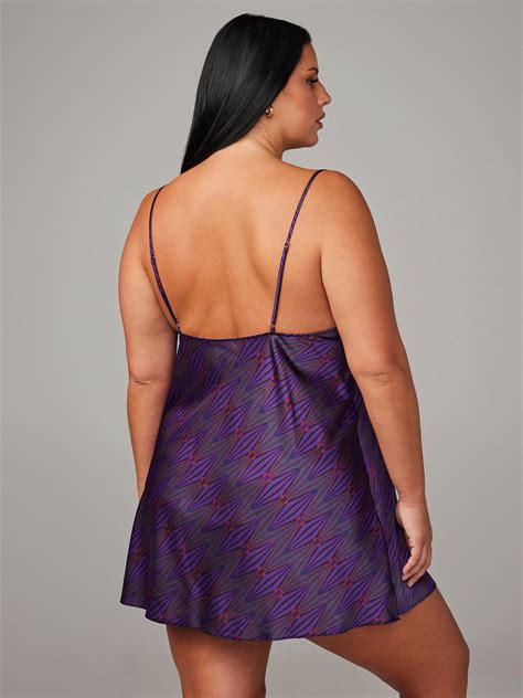 Night Star Chaser Satin Slip In Multi And Purple Savage X Fenty