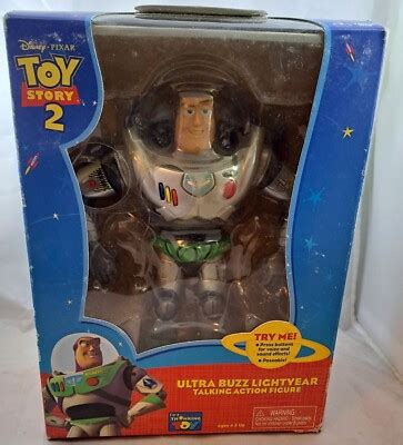 Vintage Toy Story 2 Ultra Buzz Lightyear Talking Action Figure Gray