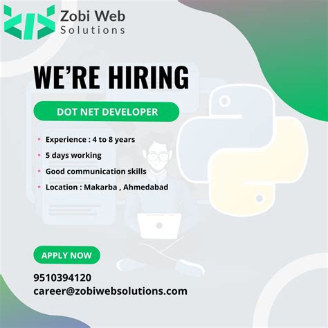 Amisha Jain On Linkedin Hiring Dotnetdeveloper Jobopportunity Zobiwebsolutions Techjobs