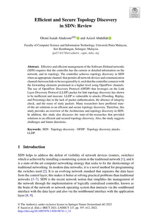 Pdf Efficient And Secure Topology Discovery In Sdn Review