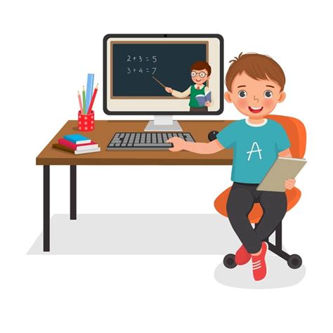 Teacher Using Computer Vectors And Illustrations For Free Download