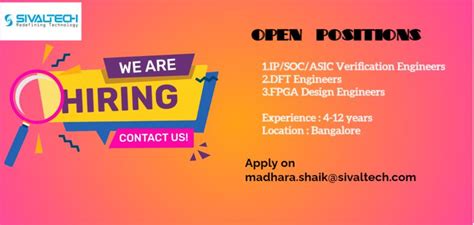 sivaltech hr on linkedin socverification asicverification ipverification vlsijob dft…