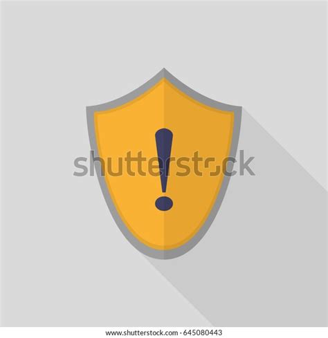 Yellow Shield Exclamation Point Warning Sign Stock Vector Royalty Free
