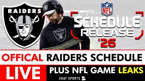 Las Vegas Raiders 2026 Nfl Schedule Release Live Youtube