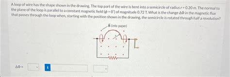 Solved A Loop Of Wire Has The Shape Shown In The Drawing Chegg Com