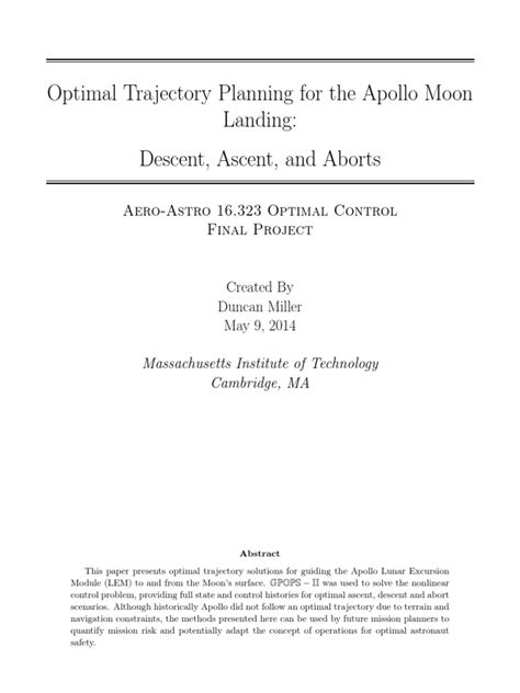 Apollo Lunar Lander Guidance Pdf Apollo Lunar Module Apollo Program