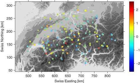 Spatial Distribution Of Cv Errors In [m S] Predicted Value—observed Download Scientific
