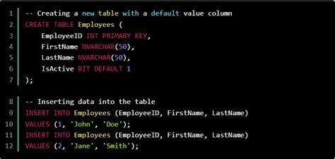 Insert Column With A Default Value To Sql Server Table Codingsight Sql