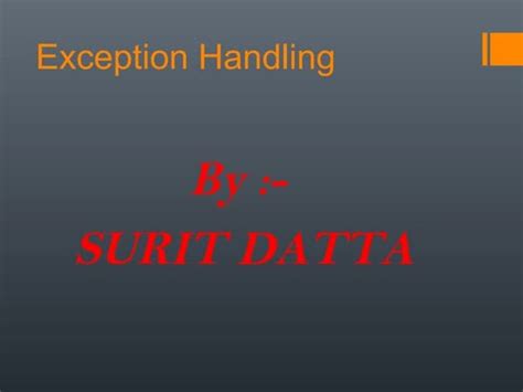 Python Exception Handling Ppt