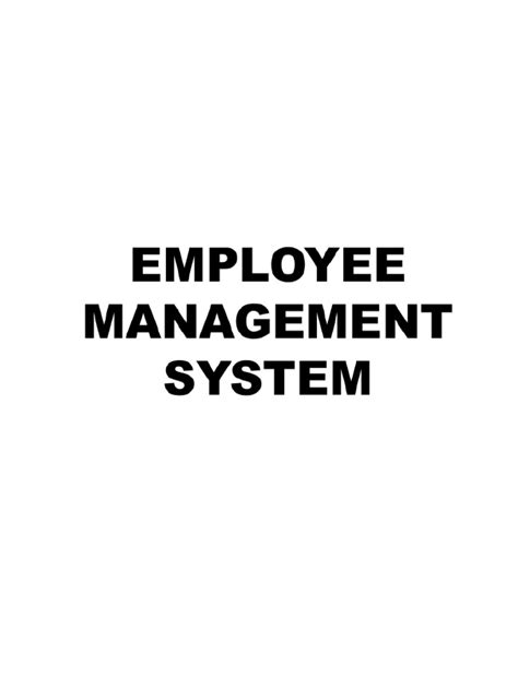 Employee Management System Guide Pdf Databases Computing
