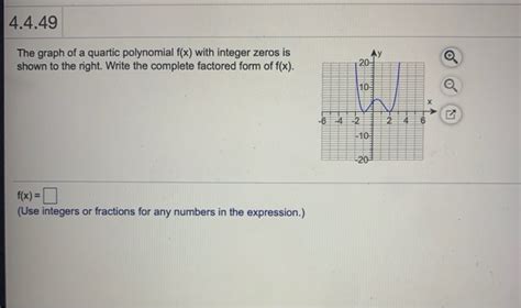 Solved 4449 The Graph Of A Quartic Polynomial Fx With