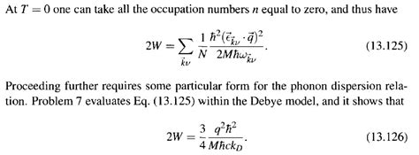 Solved 7 Debye Waller Factor In Three Dimensions Adopt The