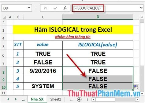 Understanding Islogical A Function Returning True If The Value Is A Logical Value In Excel