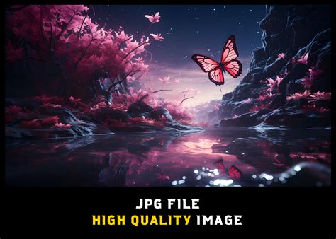 Beautiful Pink Butterfly In The Forest Graphic By Wodexz · Creative Fabrica