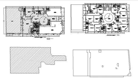 Two Story Hotel Building Floor Plan Cad Drawing Details Dwg File