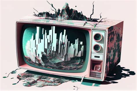 A Digital Glitch Effect That Resembles A Broken Television Screen With