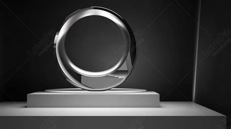 조명이 들어오는 추상적인 기하학적 Led 디스플레이 스탠드 3d 렌더링 디자인으로 제품 프레젠테이션 향상 추상적 배경 스탠 배경 디스플레이 디자인 배경 이미지