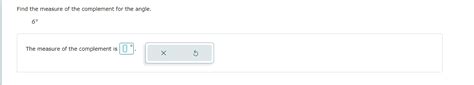 Solved Find The Measure Of The Complement For The Angle 6 Chegg Com