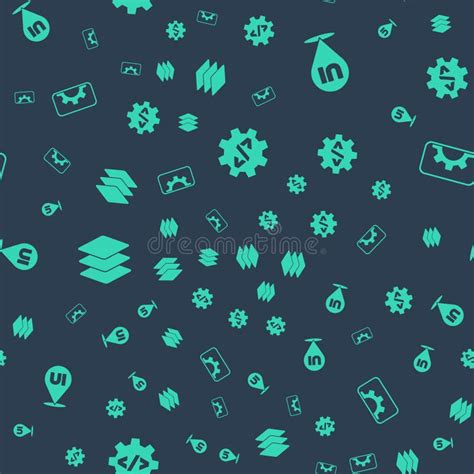 Set Front End Development Ui Or Ux Design Layers And Web On Seamless