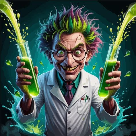 Premium Vector Wildhaired Scientist Experiment