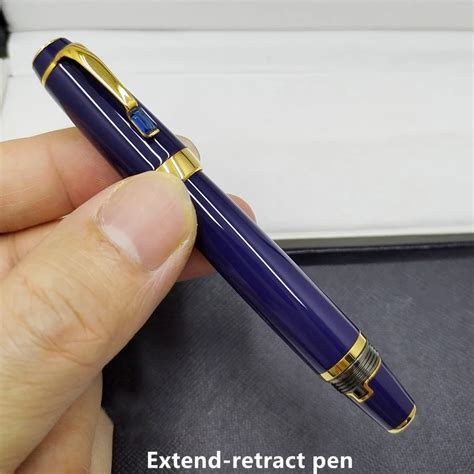 독특한 디자인 연장 수축 Mb 만년필 보석 관리 사무실 문구 고급 잉크 펜 선물 블루 블랙 Aliexpress