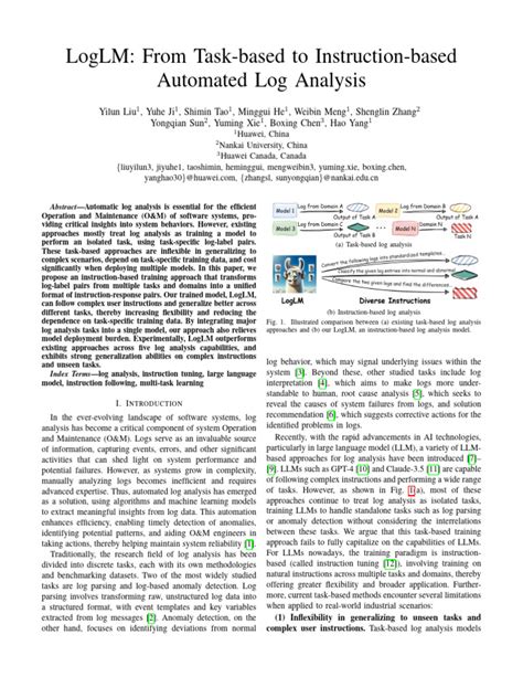 Loglm From Task Based To Instruction Based Automated Log Analysis