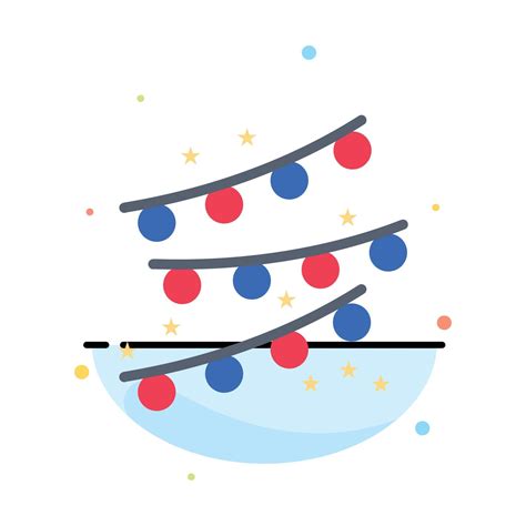 Buntings Party Decoration Party Bulb Abstract Flat Color Icon Template