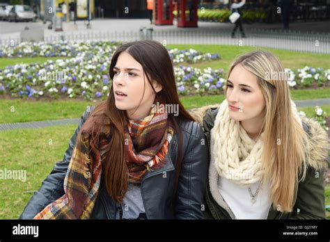 Portrait Of Two Beautiful Young Girlfriends On A Trip Together Tourism