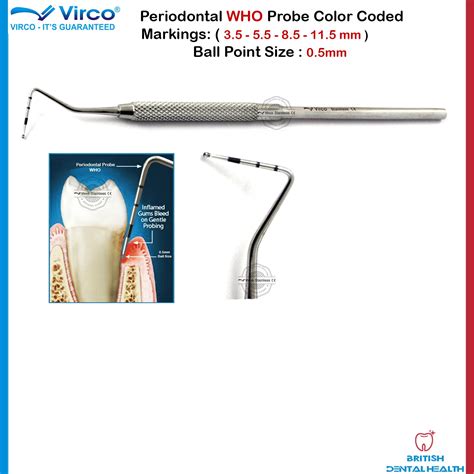 Dental Periodontal Who Probe Color Coded Measuring Bpr Psr Color Probe Dental Periodontal Who Probe Color Coded Measuring Bpr Psr Color Probe