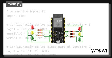 Semáforo De Dos Vías Wokwi Esp32 Stm32 Arduino Simulator