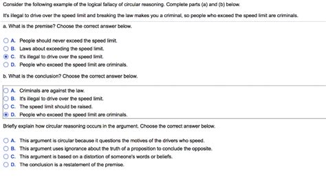 Solved Consider The Following Example Of The Logical Fallacy