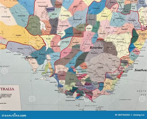 Australia Aboriginal Map With All The Tribe Editorial Photo Image Of
