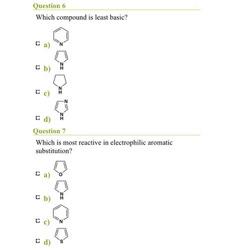 Solved This Set Of Heterocyclic Chemistry Multiple Choice
