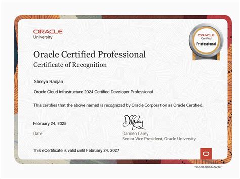 Oraclecloud Cloudcomputing Oci Certification Developer Techgrowth Shreya Ranjan