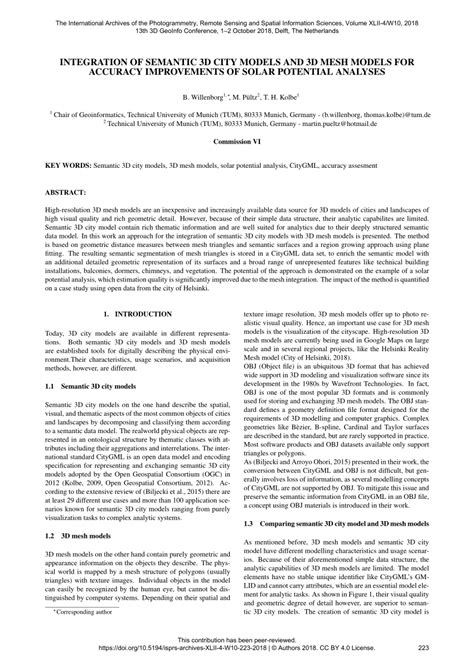 pdf integration of semantic 3d city models and 3d mesh models for