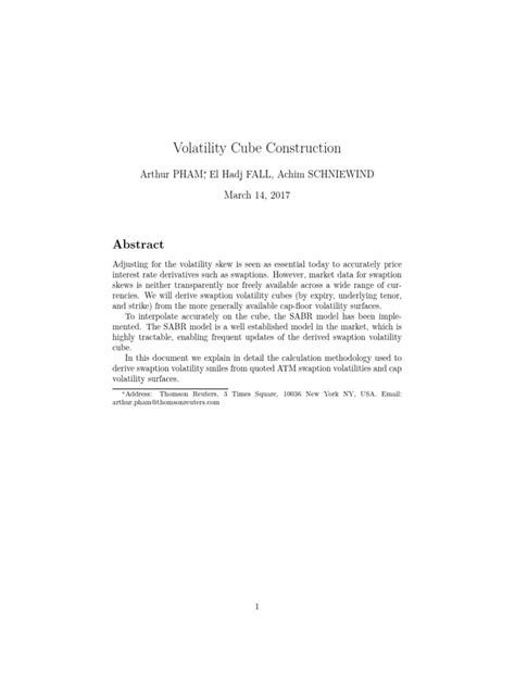 Volatility Cube Construction Pdf