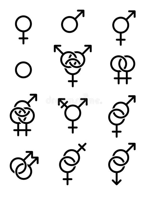 Set Of Gender Symbols Sexual Identity Icons Stock Vector