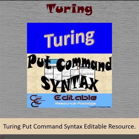 Turing Put Command Syntax Editable Resource Package By Computer Corner