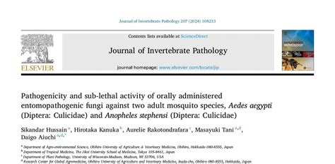 Sikandar Hussain On Linkedin Research Mosquitocontrol Entomology