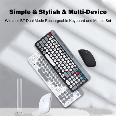 Keyboard Mouse Kit 2 4g Wireless Bt Connection Ergonomic Pc Keyboard