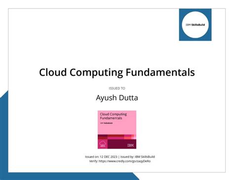 Cloudcomputing Ibm Skillsbuild Certification Techskills Ayush Dutta