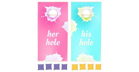 Funny Donut His Her Hole Cornhole Set Zazzle