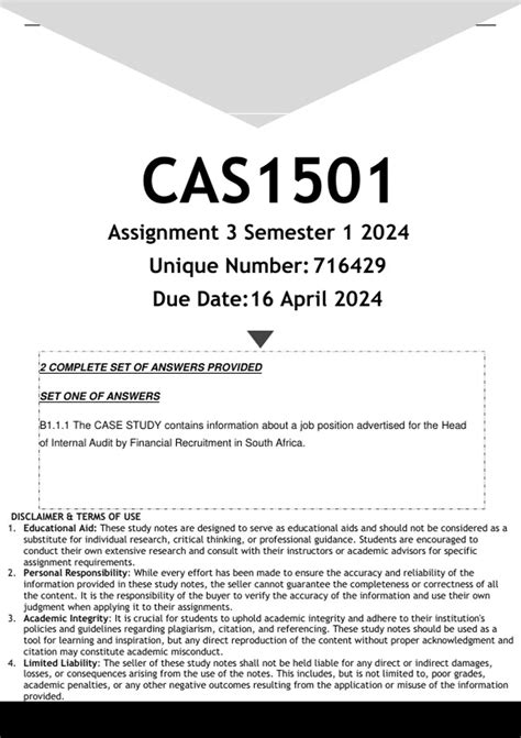 Cas1501 Assignment 3 Answers Semester 1 2024 Distinction Guaranteed Perspectives On
