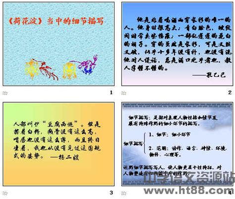 荷花淀当中的细节描写ppt 人教版