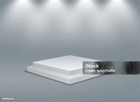 광장 조명 연단 무대 받침대 우승자 장면 조명이 있는 3d 2단 플랫폼 받침대에 대한 스톡 벡터 아트 및 기타 이미지 받침대