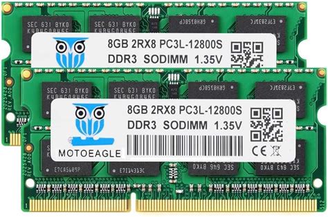8GB DDR3 DDR3L-1600 SODIMM, 16GB Kit (2x8GB) PC3L-12800S RAM 1600 Mhz ...