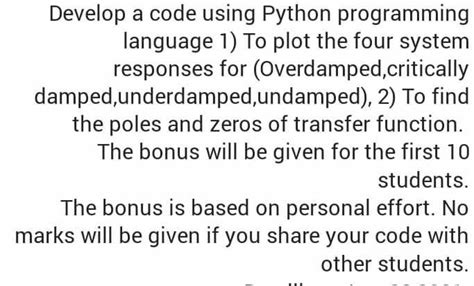 Solved Develop A Code Using Python Programming Language 1